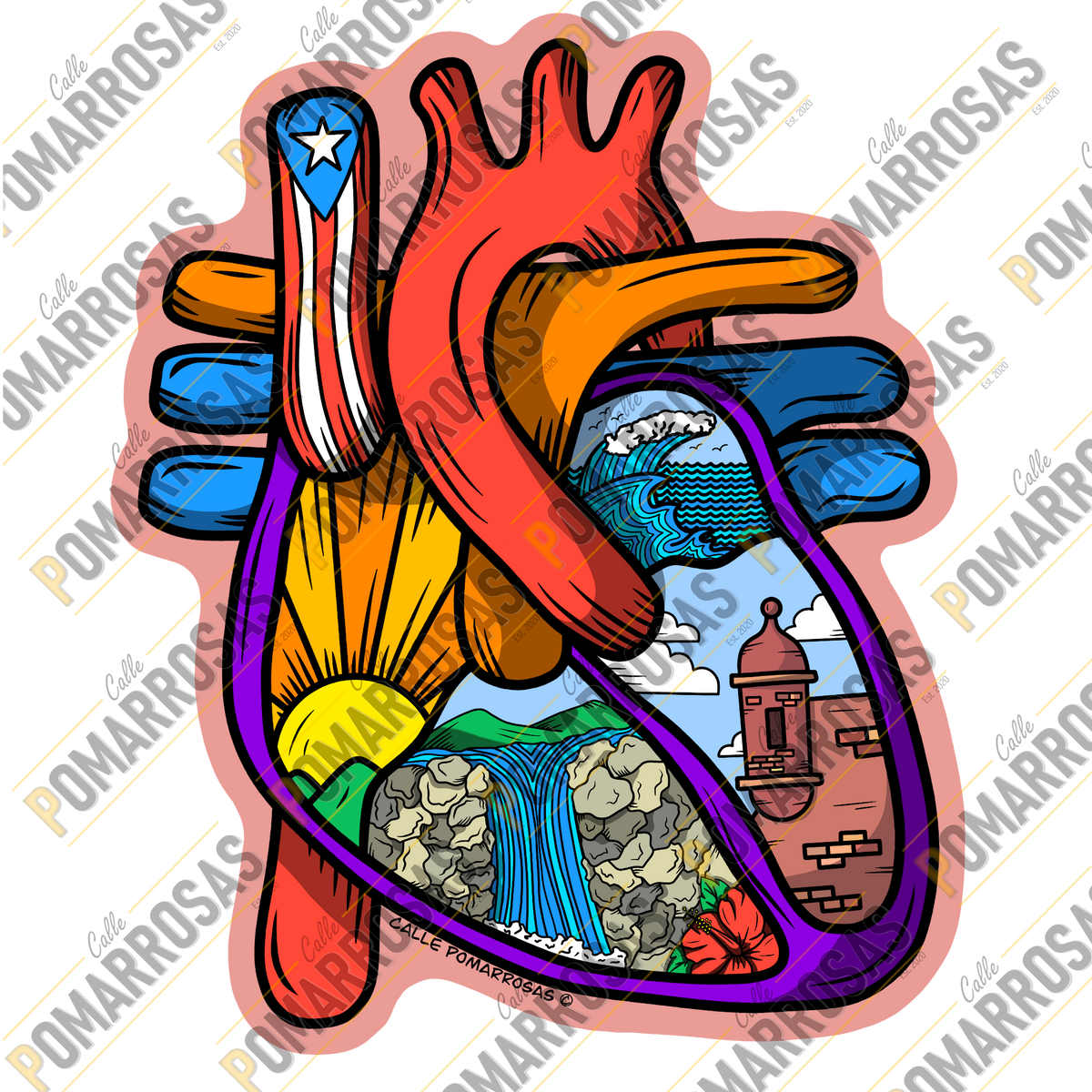 Corazón Boricua – Calle Pomarrosas LLC